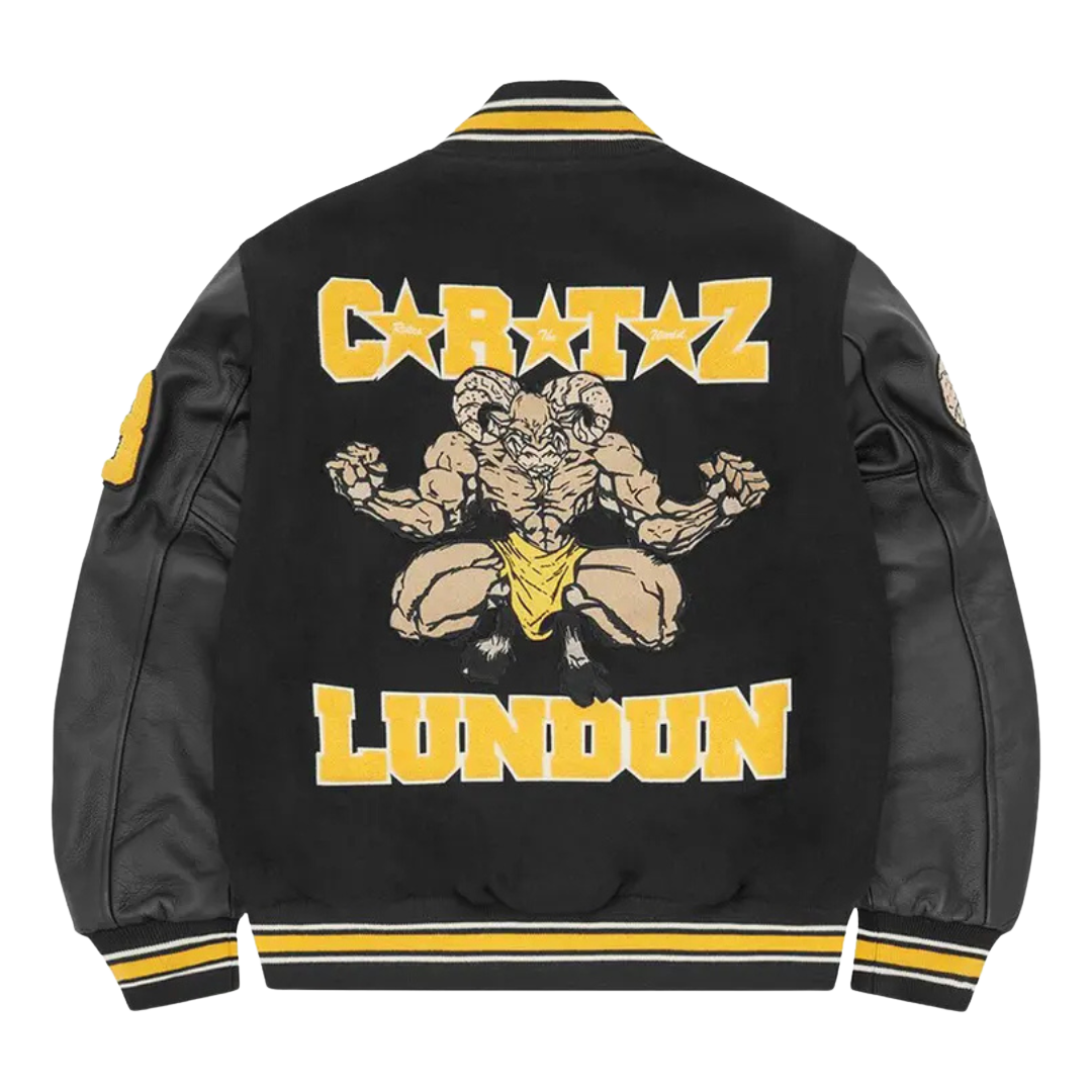 Corteiz CRTZ Goat Varsity Jacket Black